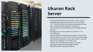 RACK SERVER pada Data CEnter. Penjelasan | PPTX