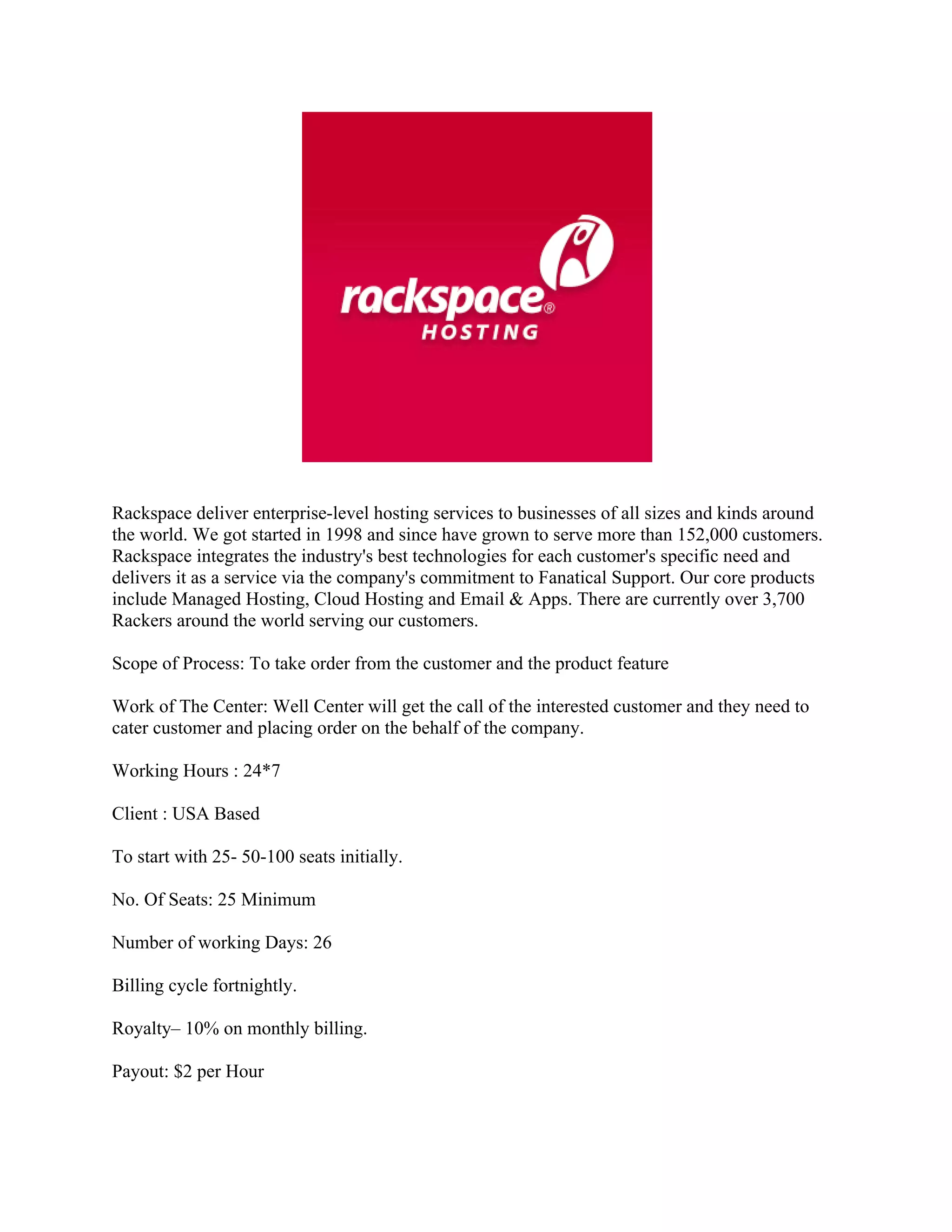 Rackspace live chat support process | PDF