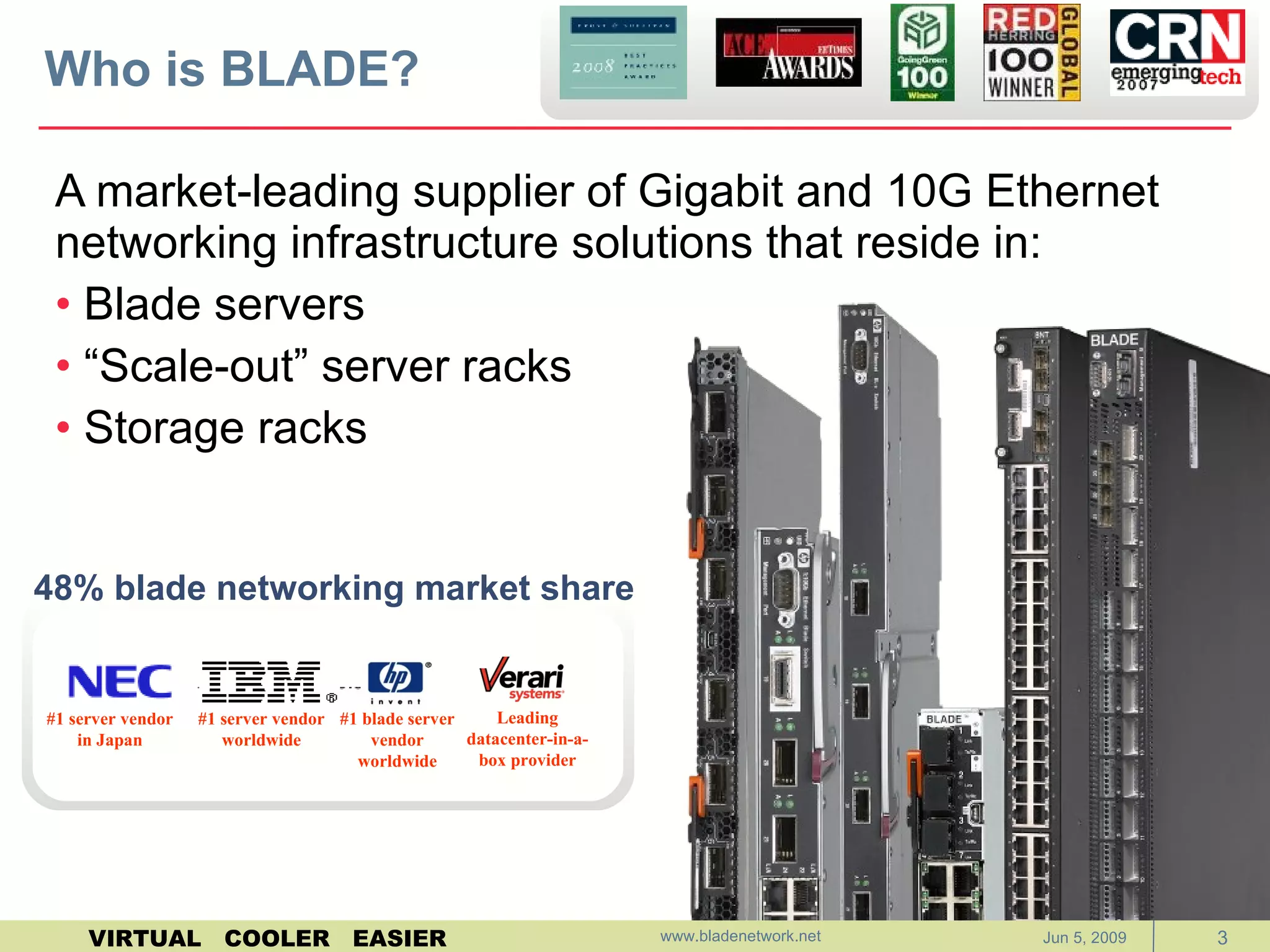 Rackonomics and Network Virtualization with BLADE RackSwitch | PPT