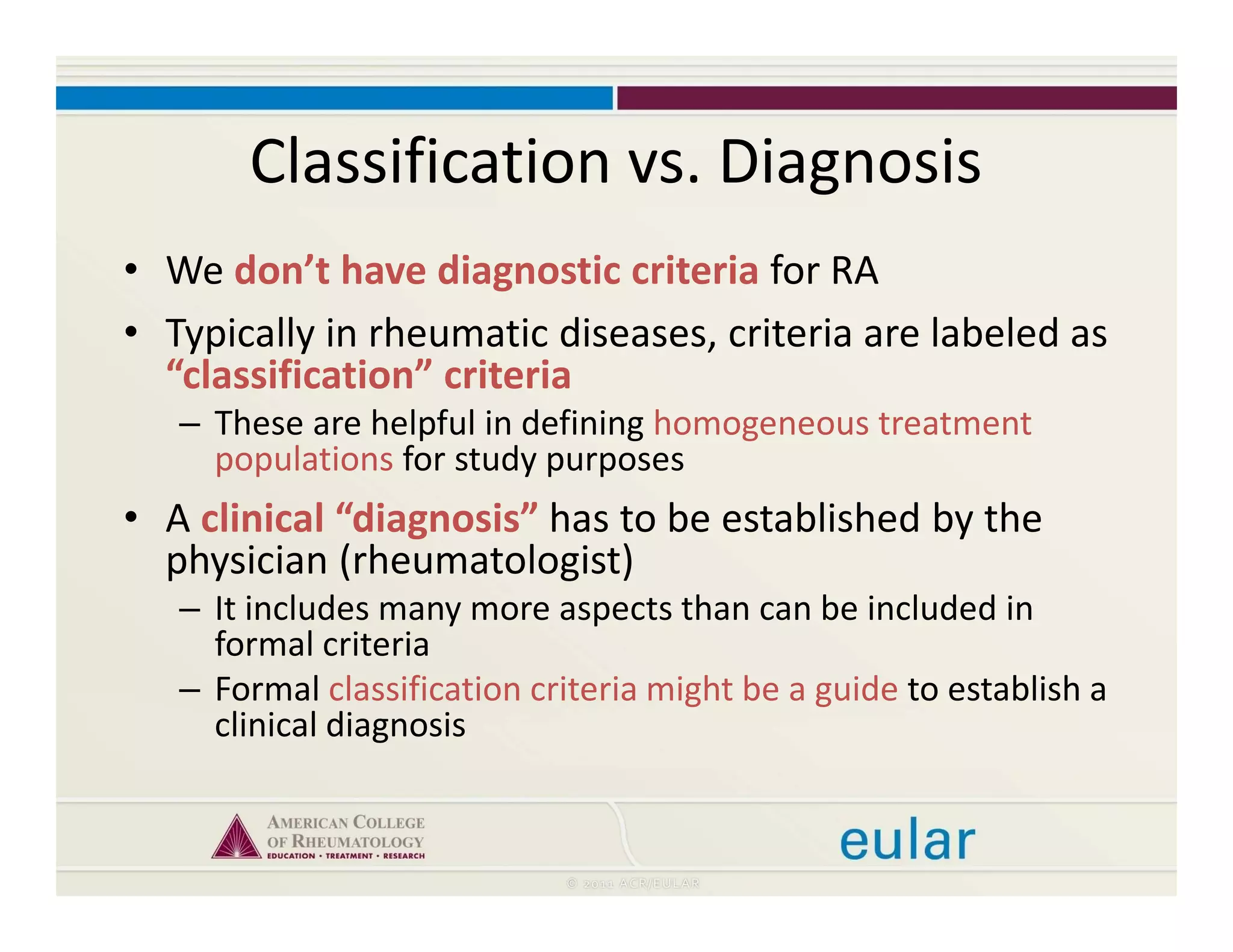 2010 ACR/EULAR Criteria for RA | PDF