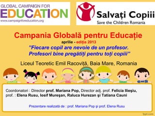 Racovita toti copiii au nevoie de profesor | PPT