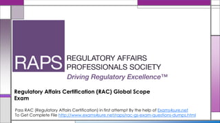 10 Facts to pass the RAC (Regulatory Affairs Certification) | PDF
