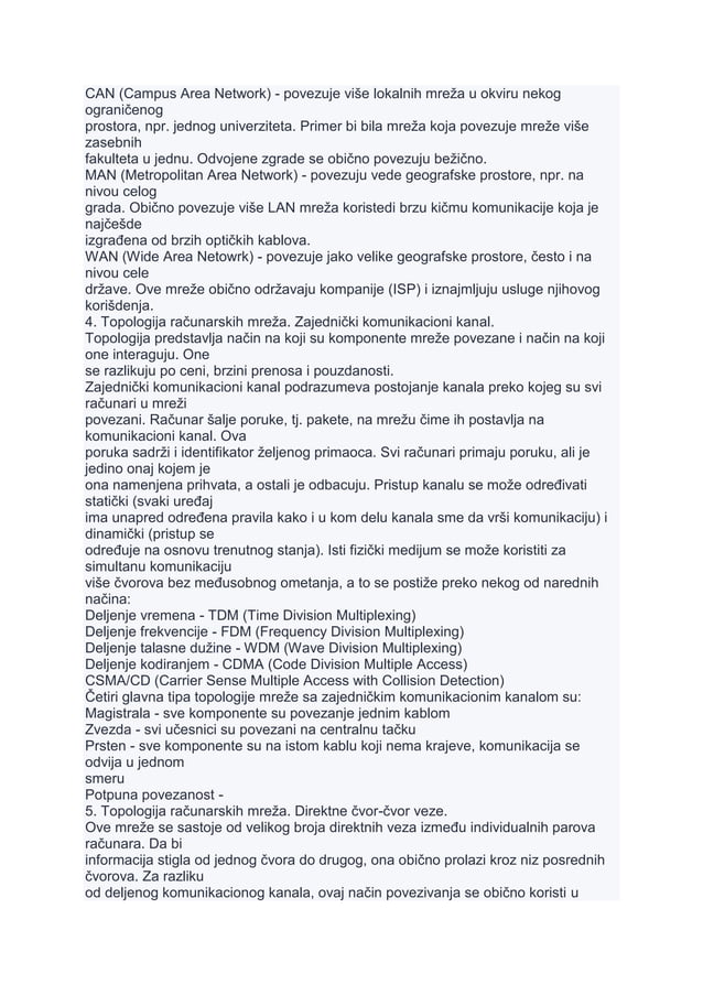 racunarske mreze internet servisi i kontrola podataka u mrezi i ...