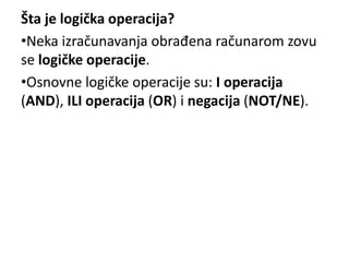 Racunarski sistem logicke operacije | PPT