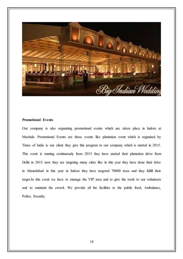 Summer Internship Report on Event Management Company | DOCX