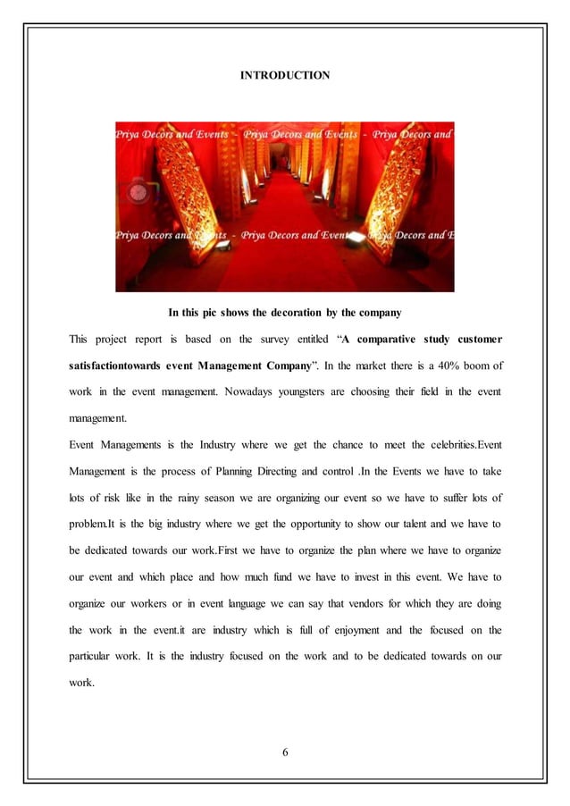 Summer Internship Report on Event Management Company | DOCX