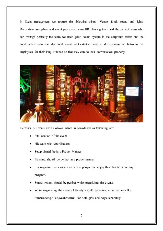 Summer Internship Report on Event Management Company | DOCX