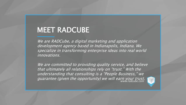 RADcube| Leveraging Digital Experiences for Enterprises | PPT