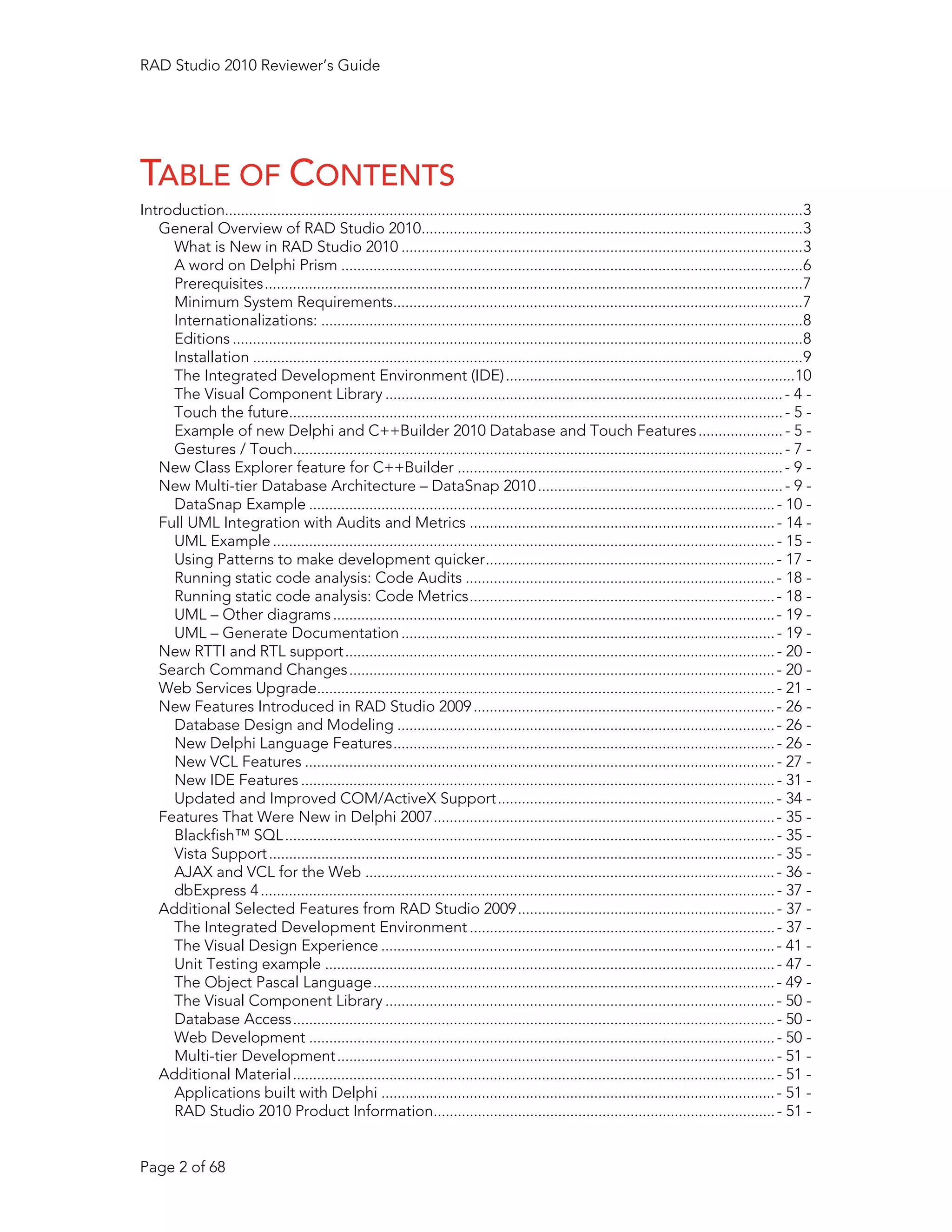 Rad Studio 2010 Reviewer Guide | PDF