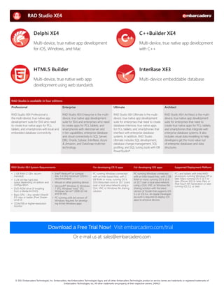 RAD Studio XE4 Data Sheet | PDF | Web Development | Internet