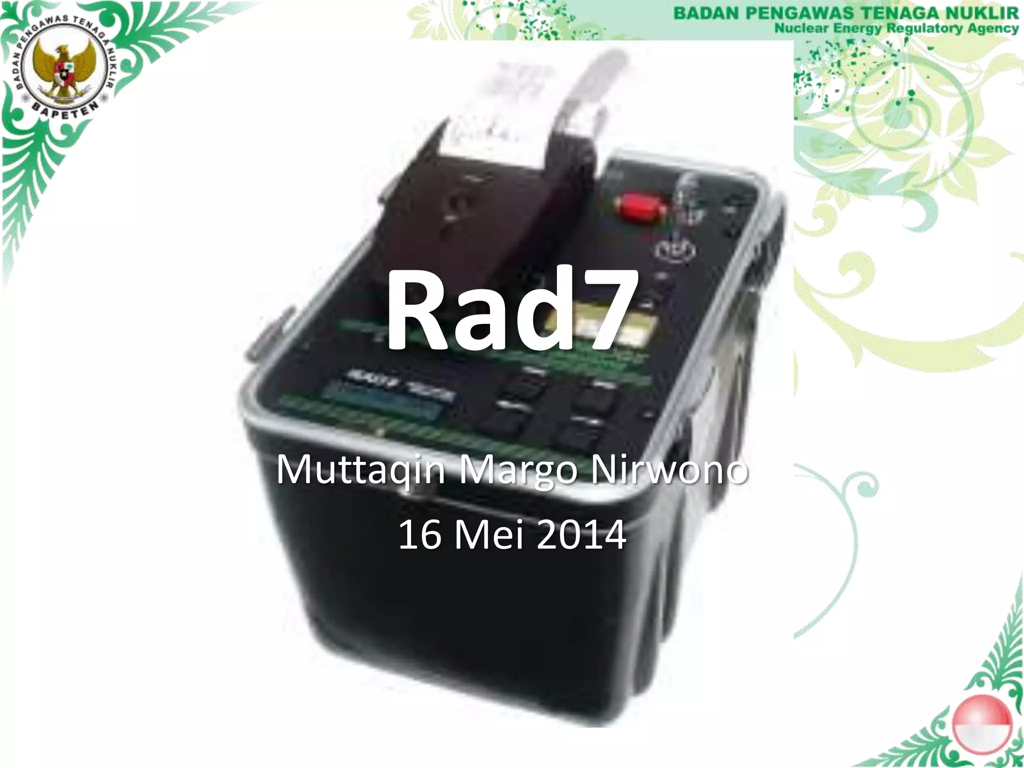 Rad7 Radon Measurement | PPTX