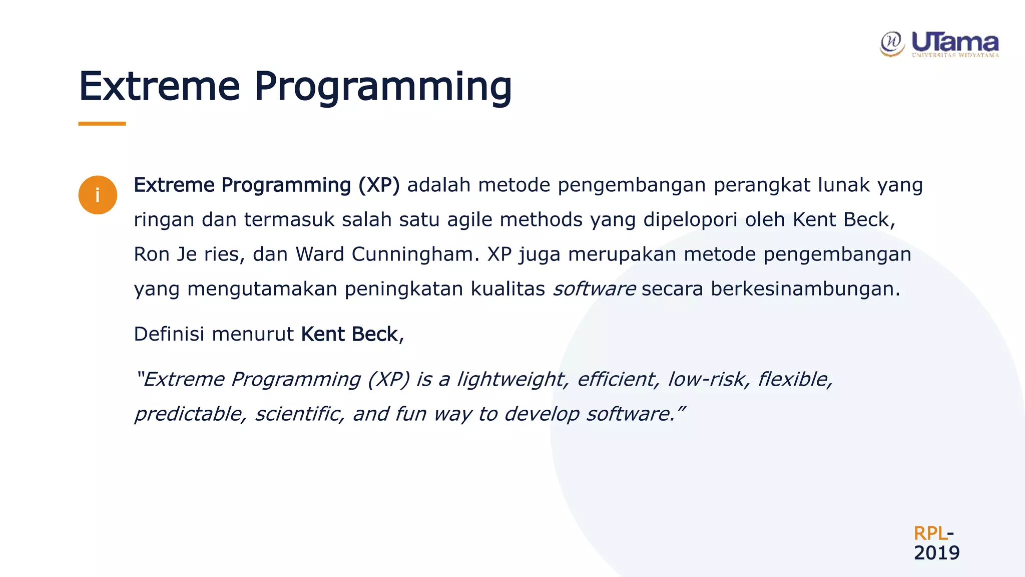 Rad, Agile & Extreme Programming | PPSX