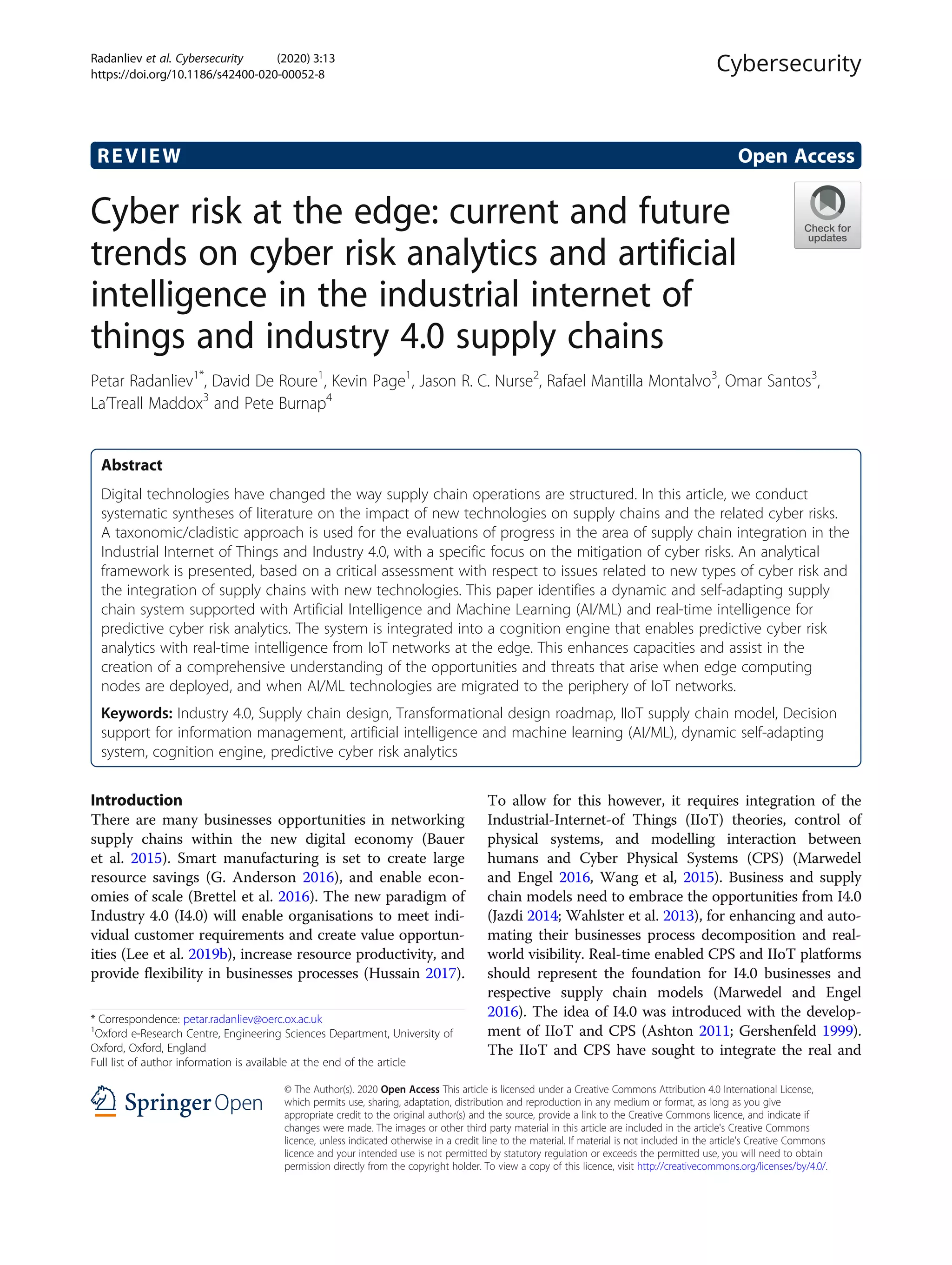 Cyber risk at the edge: current and future trends on cyber risk ...