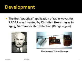 An Introduction about Radar | PPTX | Air Travel | Travel Type