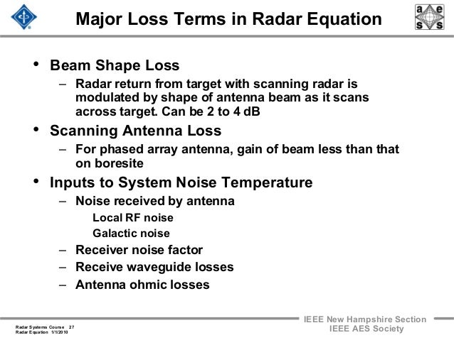 Radar 2009 a 4 radar equation