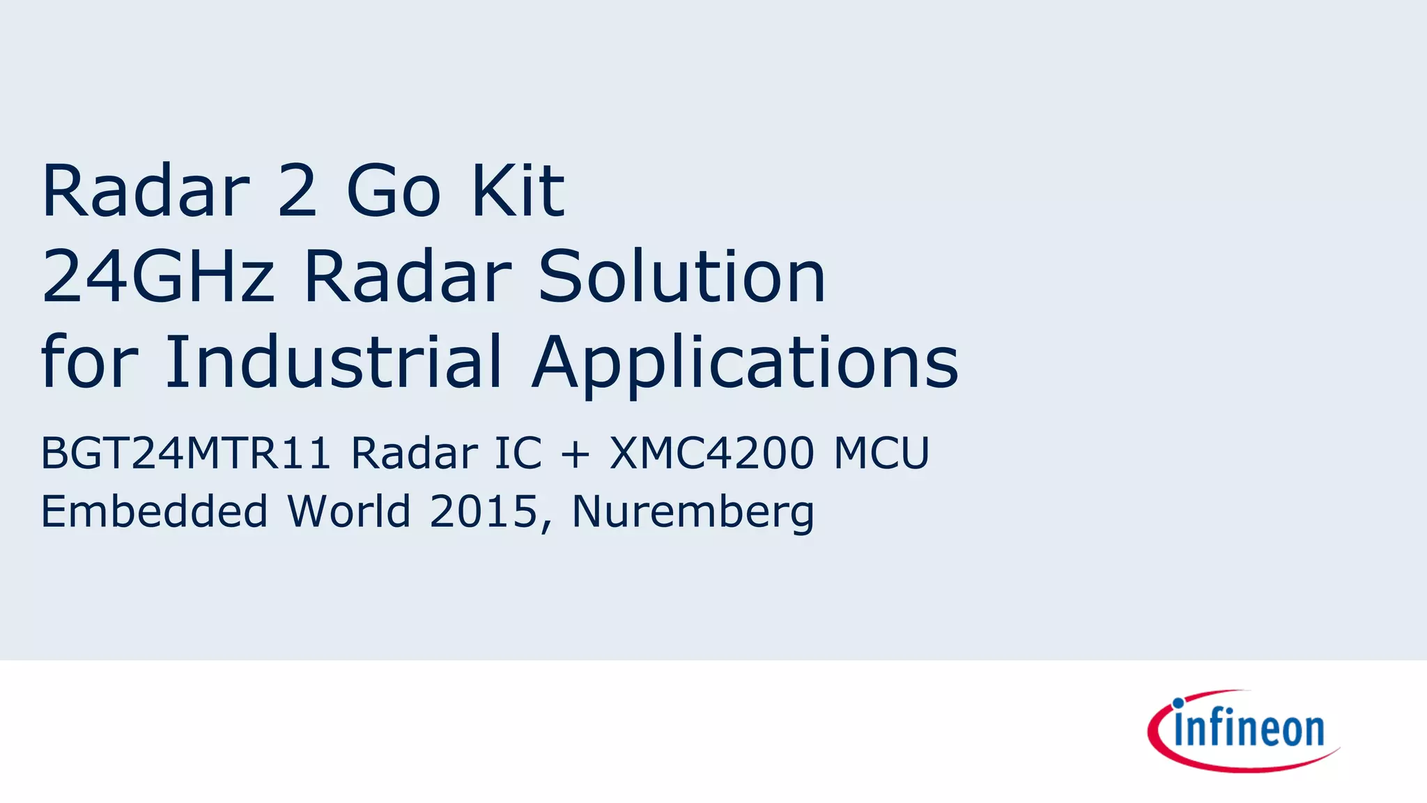 Embedded World 2015: Sense2Go - 24GHz Sensor Solution for Industrial ...