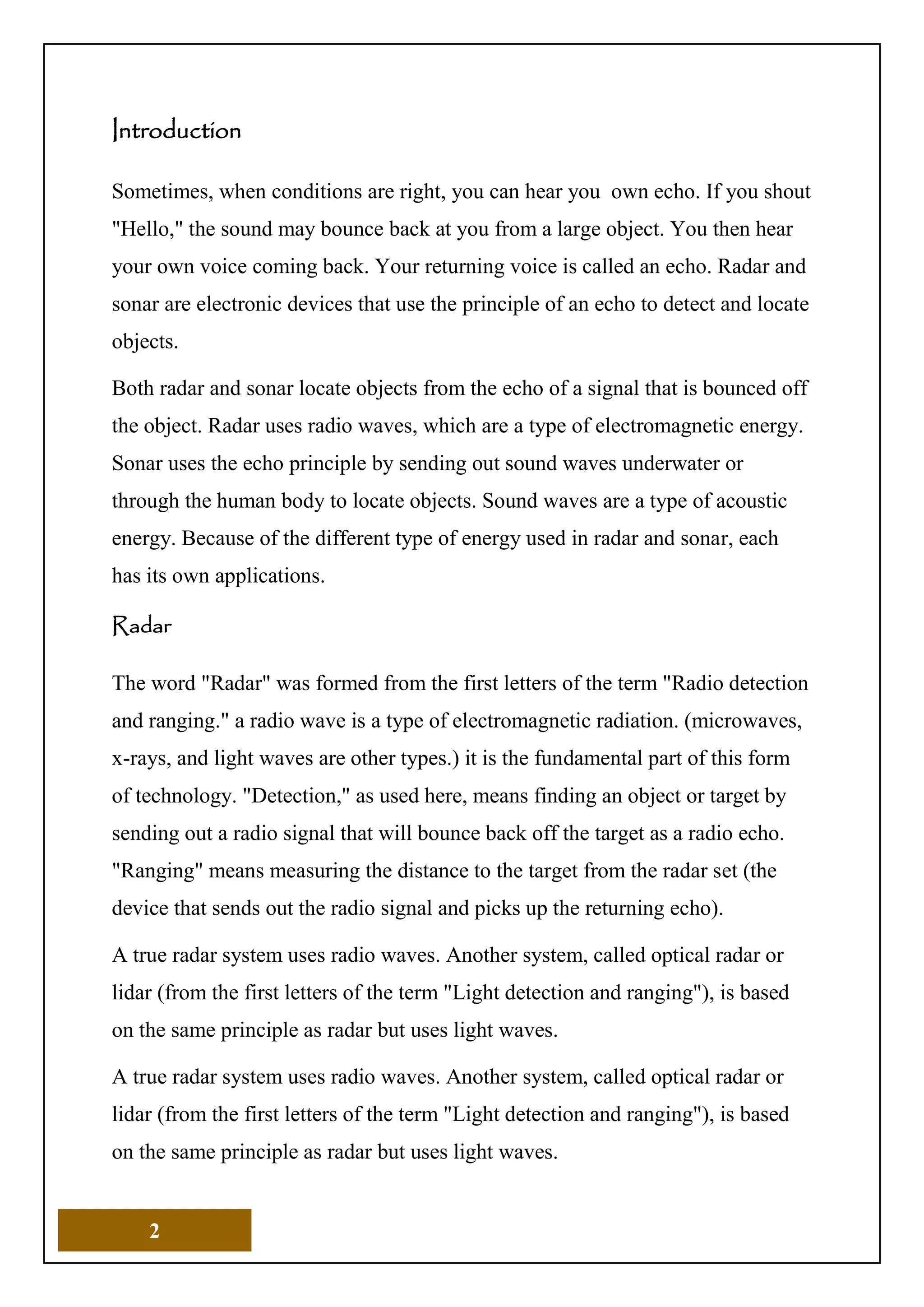 Radar applications | PDF