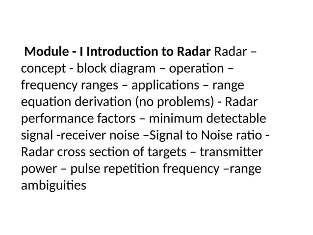 Basic Radar System Block Diagram consists of a transmitter and a ...
