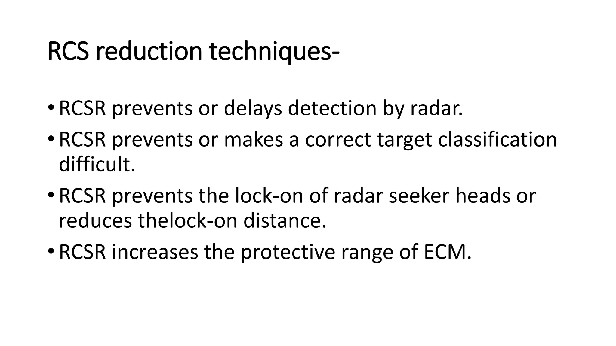 Radar crossection area reduction techniques presentation | PDF