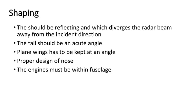 Radar crossection area reduction techniques presentation | PDF