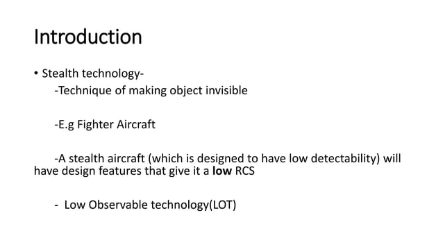 Radar crossection area reduction techniques presentation | PDF