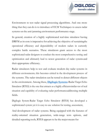 Radar Echo Simulator - Digilogic Systems | PDF