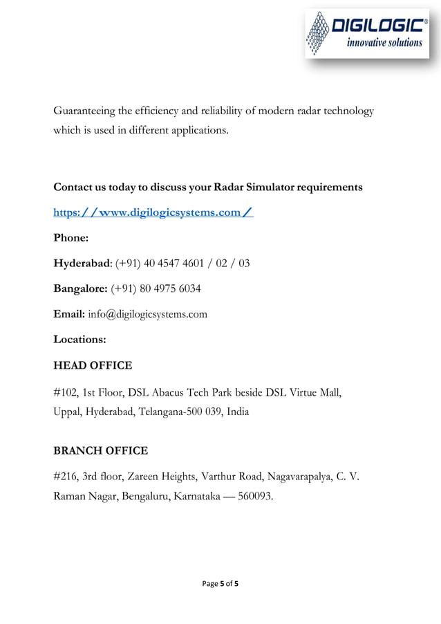 Radar Echo Simulator - Digilogic Systems | PDF