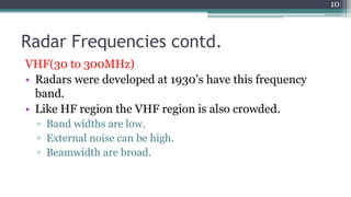 Radar frequencies and applications completed | PPTX