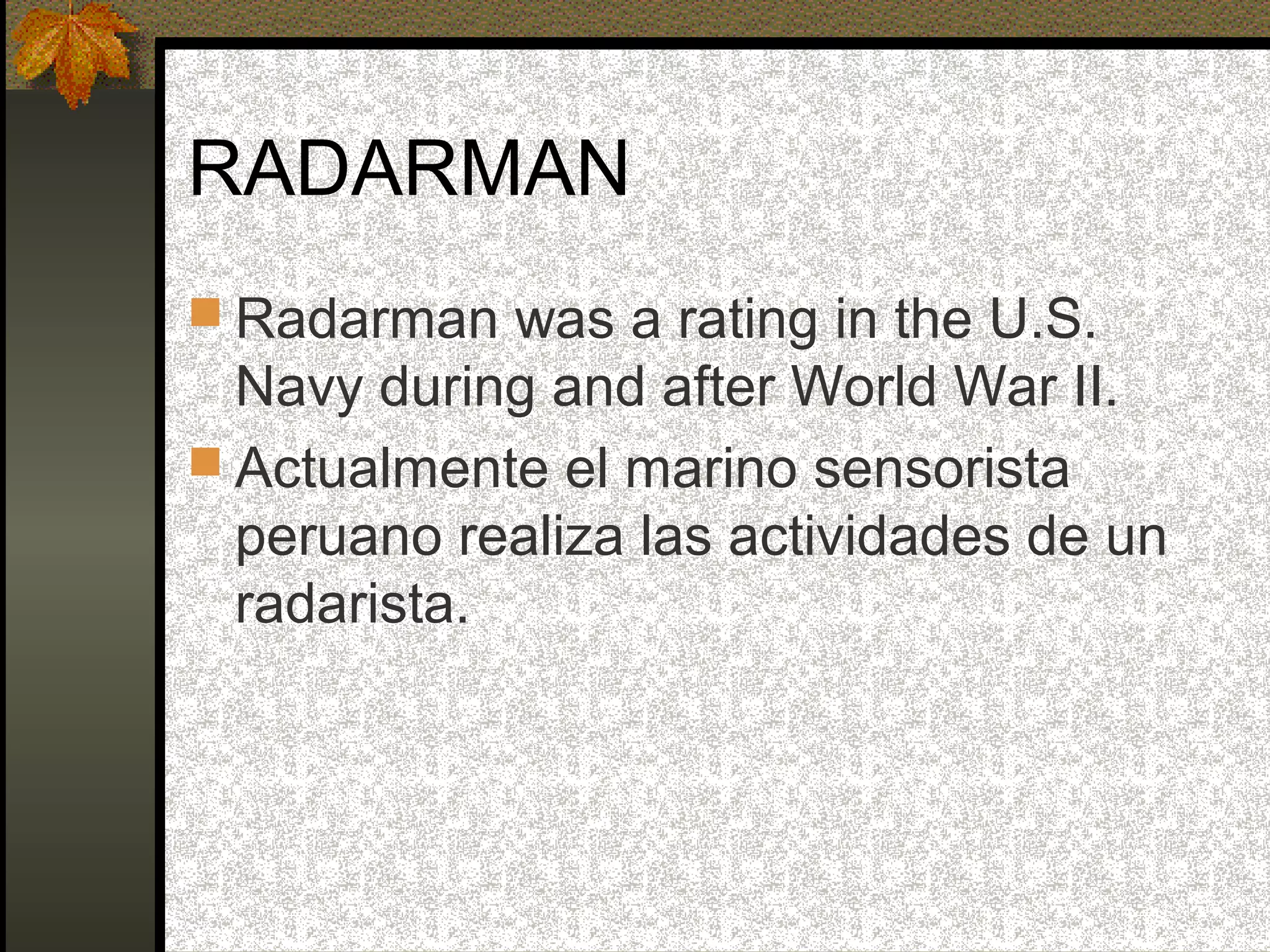 Radarman | PPT
