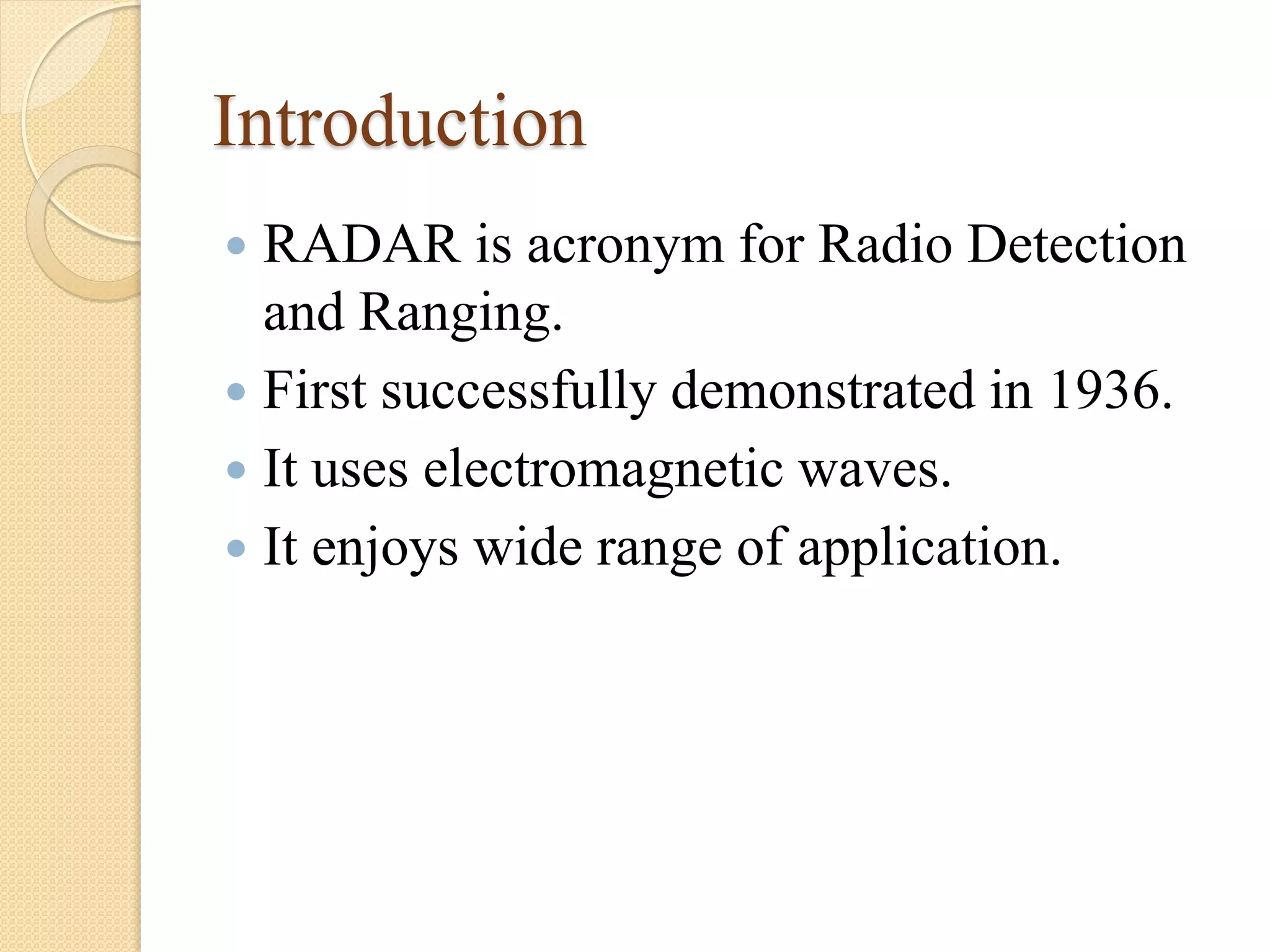 Radar ppt | PDF