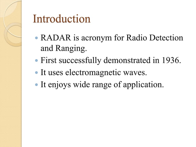 Radar ppt | PDF | Physics | Science