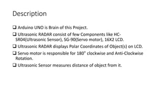 radar simulation using ultrasonic sensor | PPT