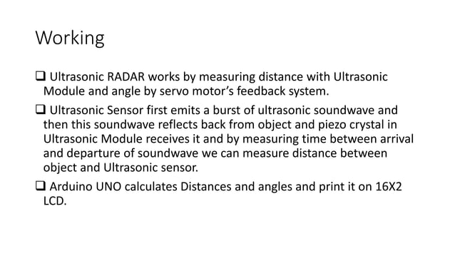 radar simulation using ultrasonic sensor | PPT