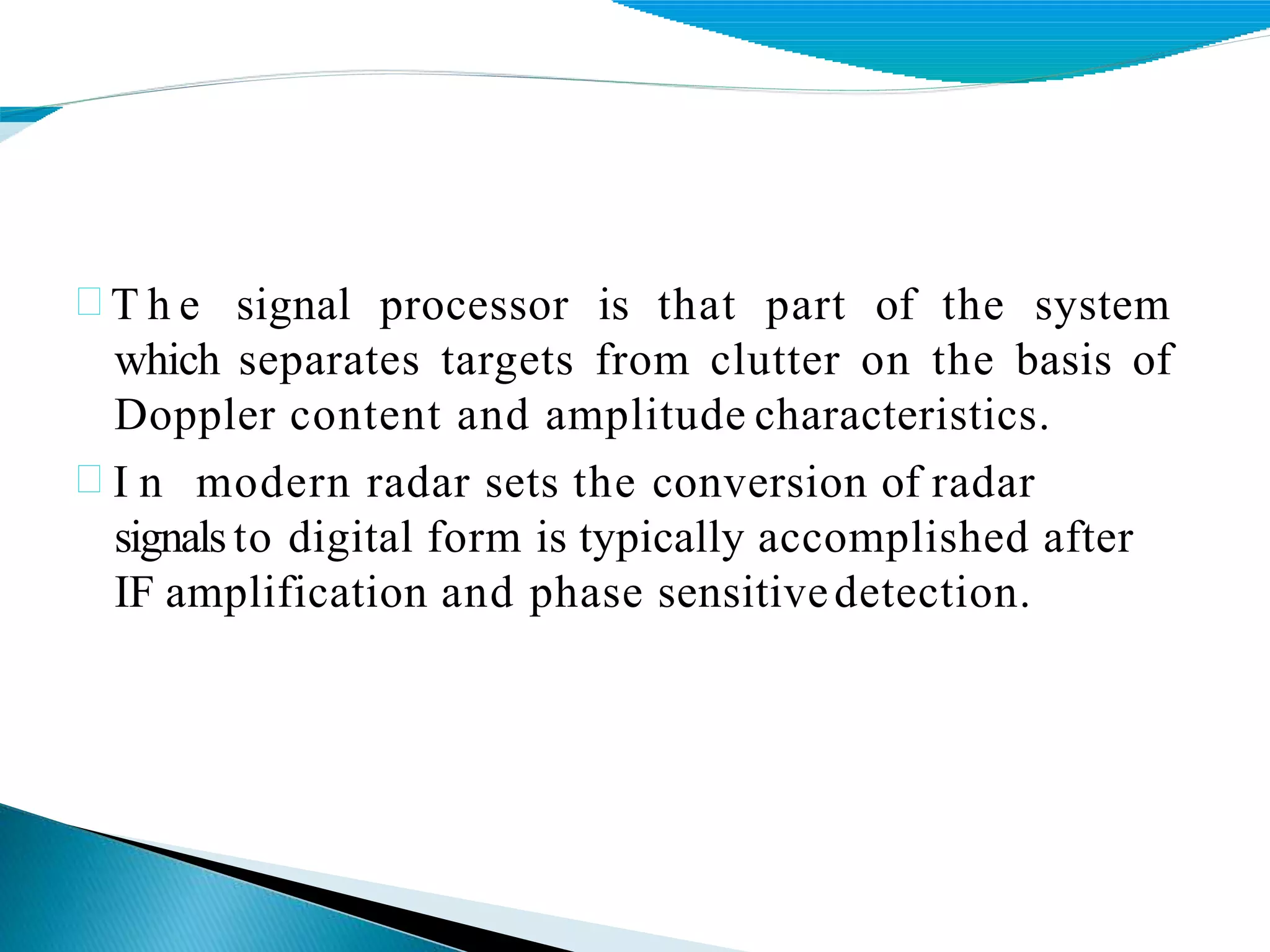 Radar signal process(Radar) | PPTX