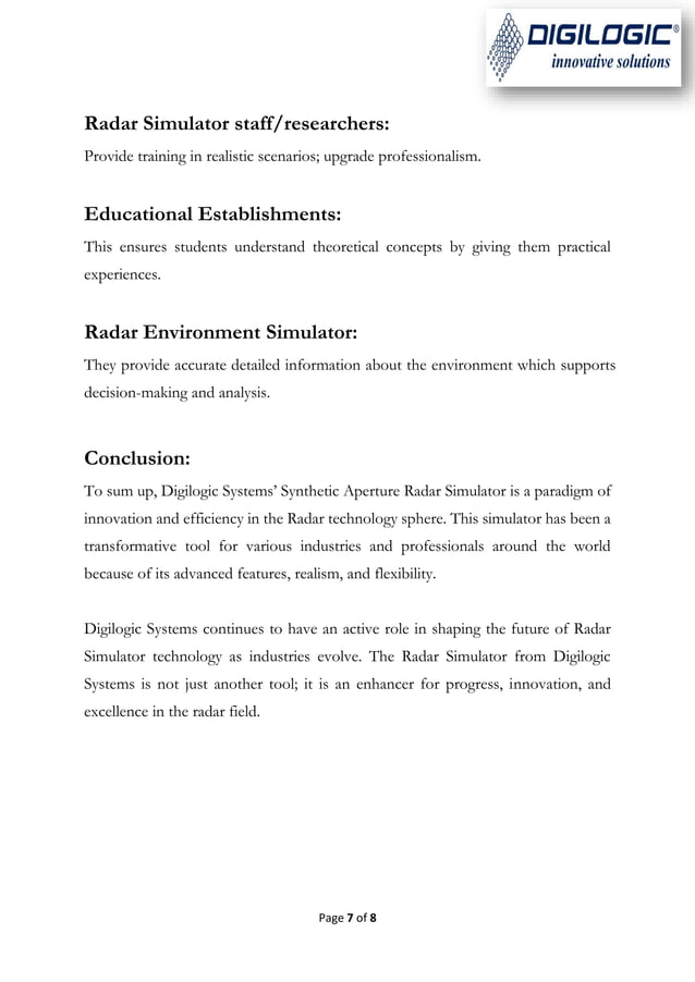 Radar Simulator | Digilogic Systems Pvt.Ltd | Simulation Video Games ...