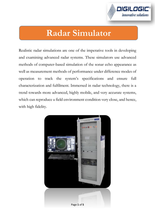 Radar Simulators From Digilogic Systems | PDF | Free Download