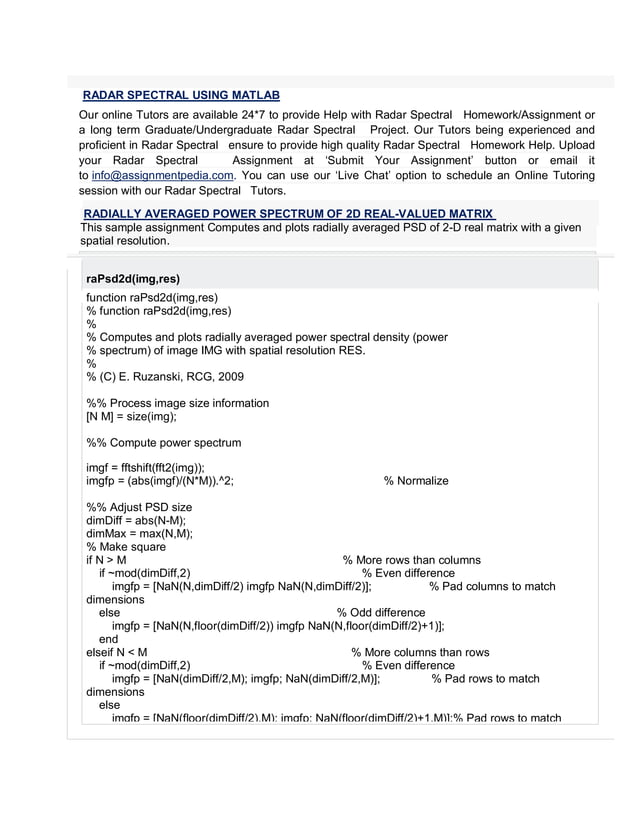 Radar Spectral Analysis | PDF