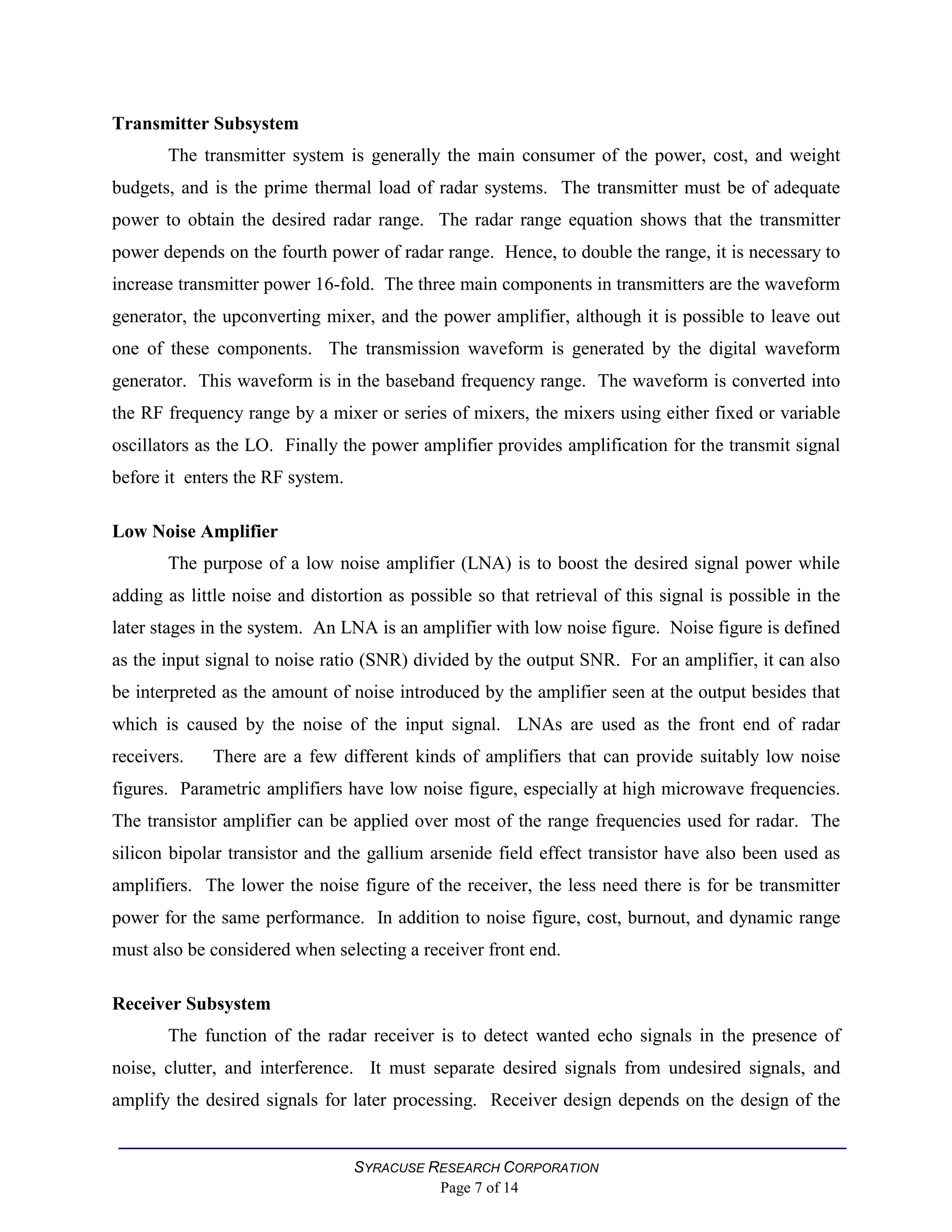 Radar system components and system design | PDF