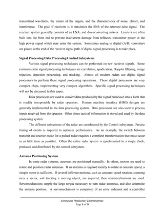 Radar system components and system design | PDF