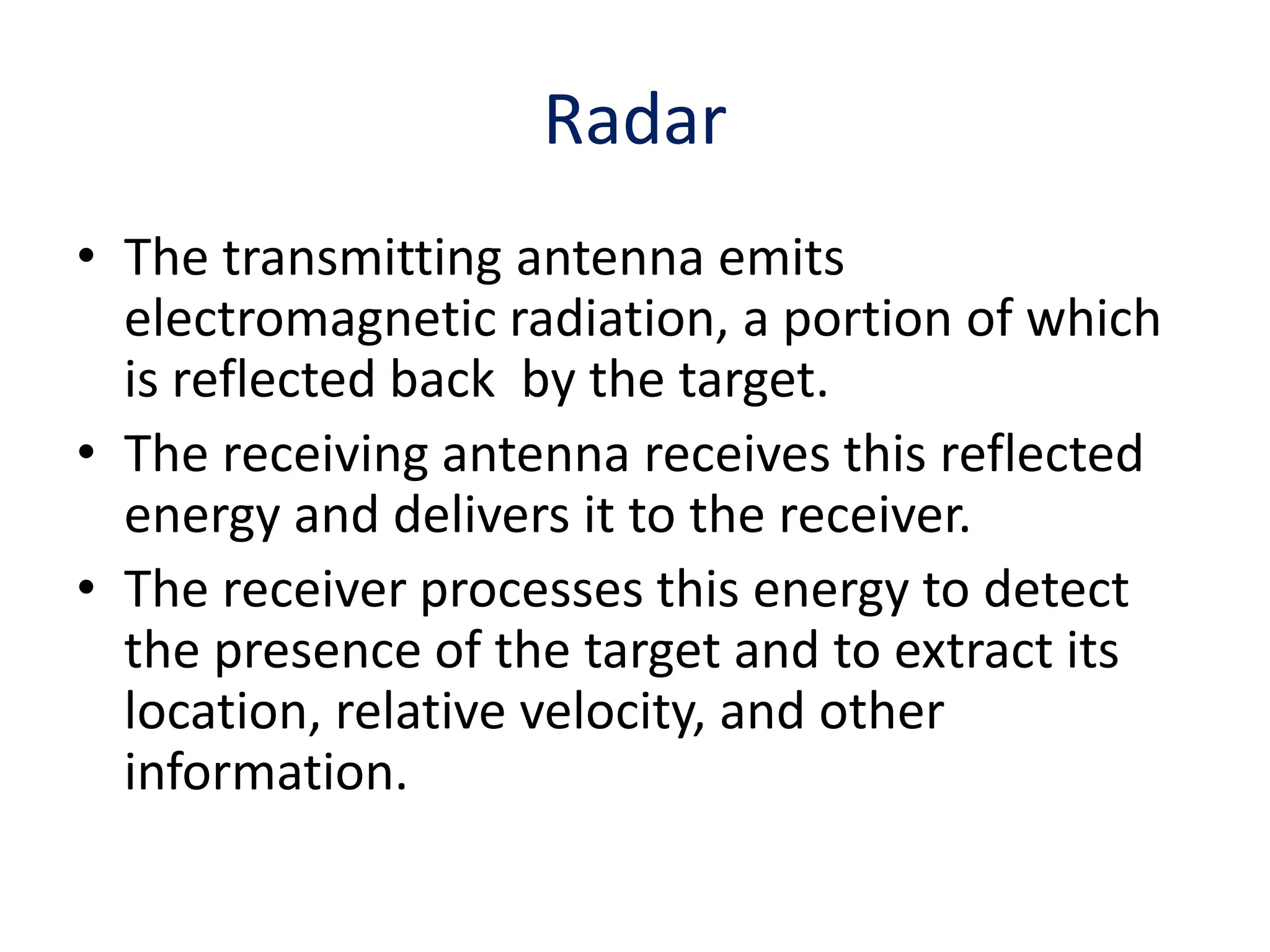Radar Systems - Electromagnetic Radiation | PPT