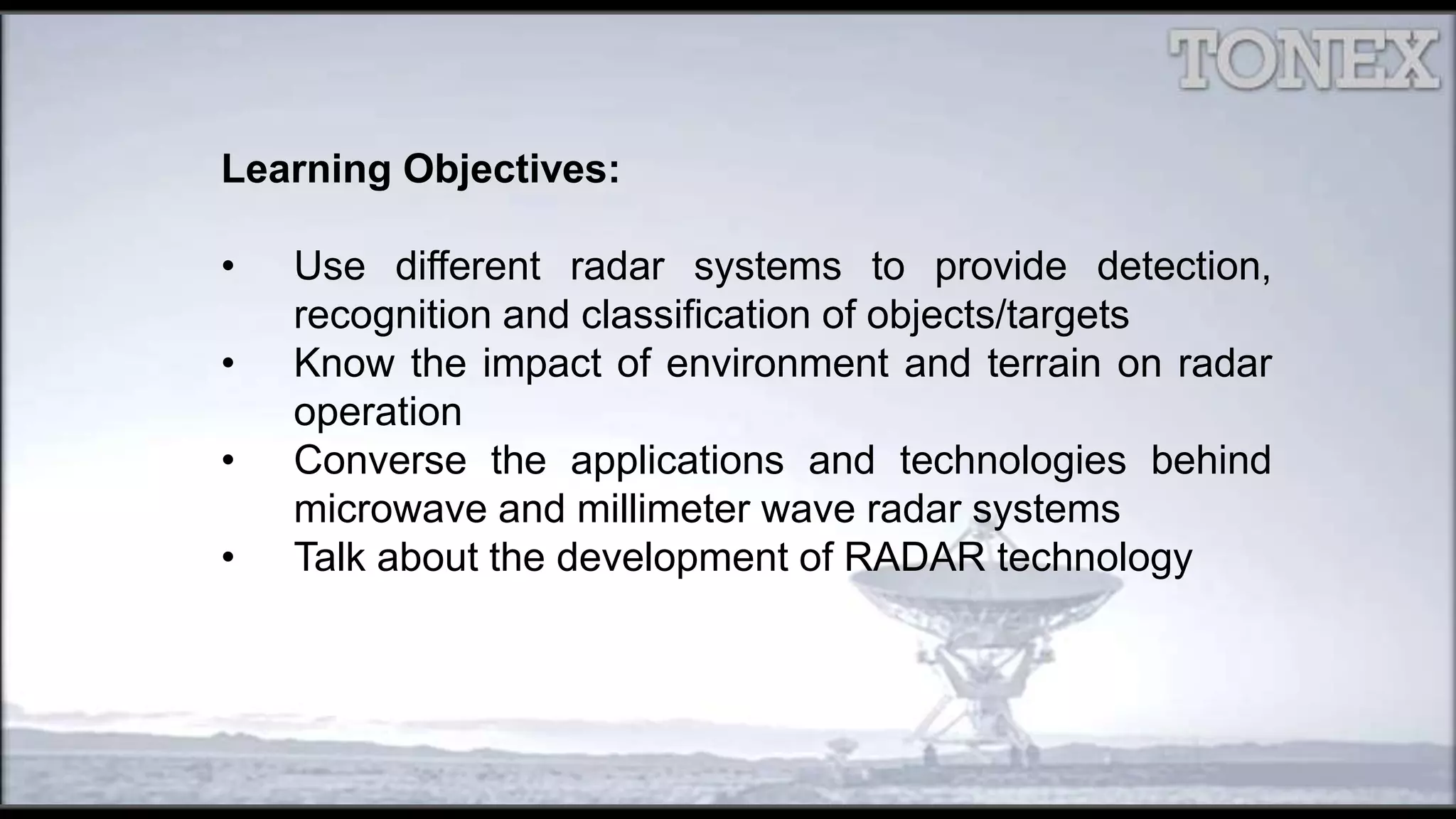 Fundamental Radar Concepts, Radar Systems Training | PPTX
