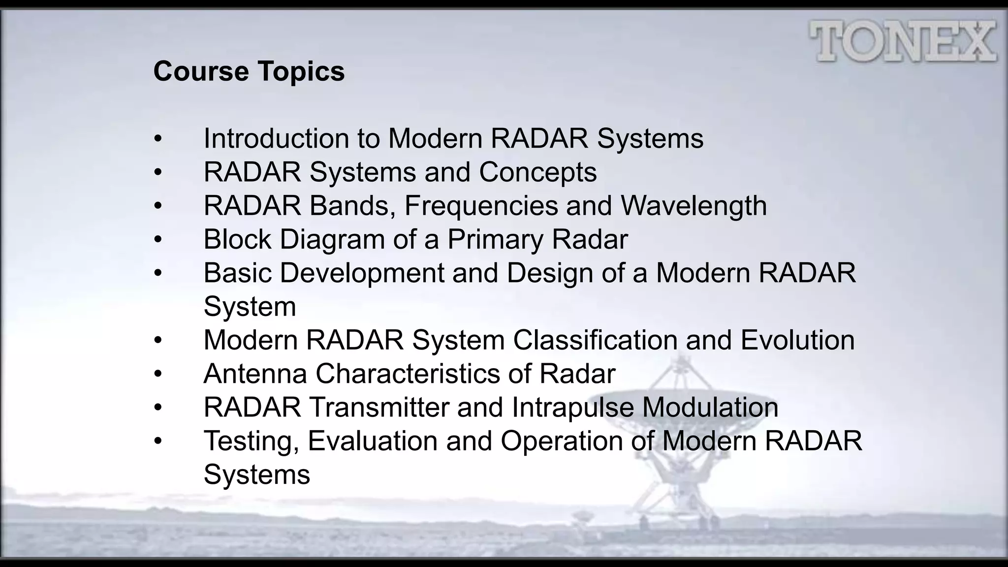 Fundamental Radar Concepts, Radar Systems Training | PPTX