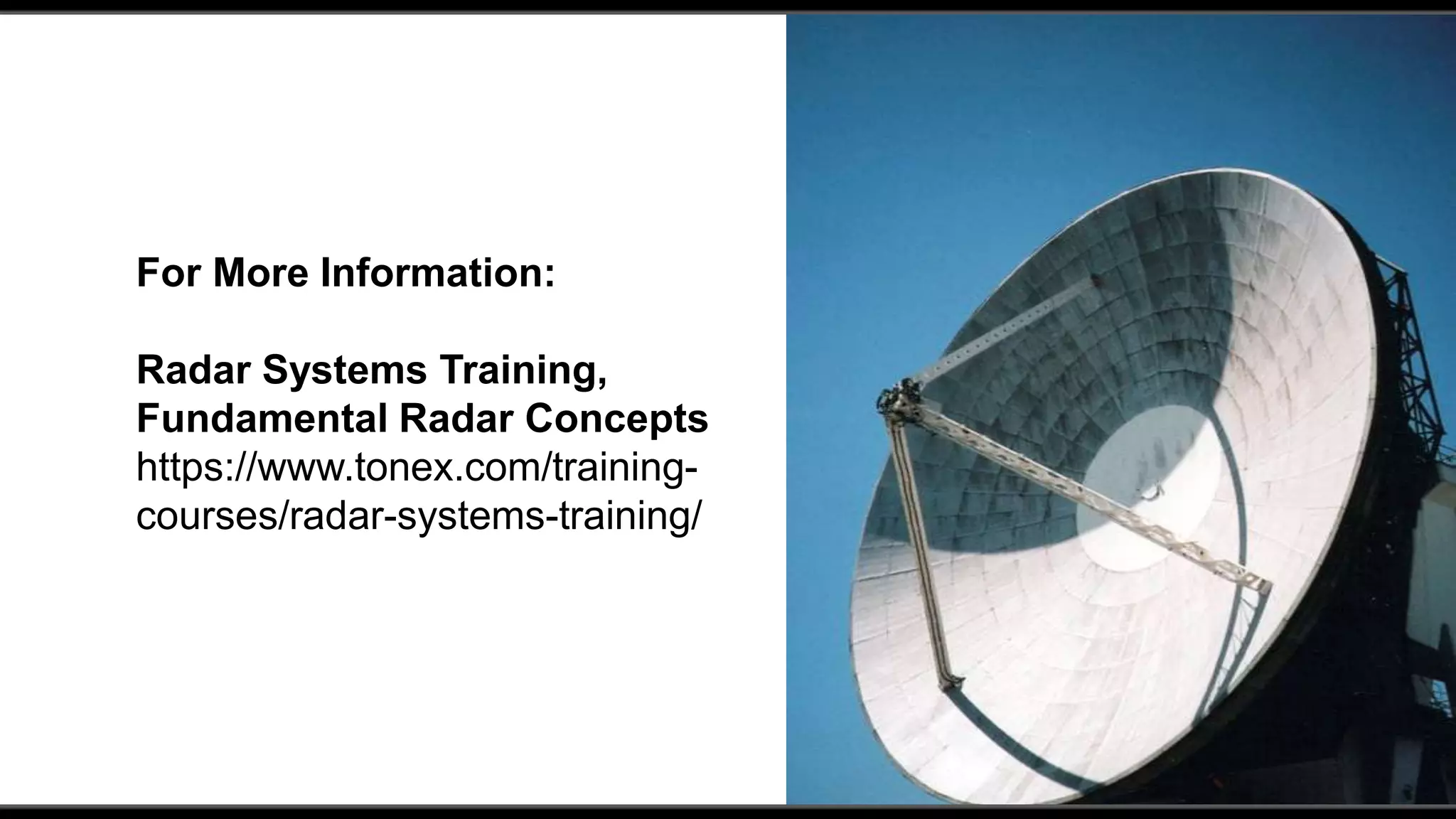Fundamental Radar Concepts, Radar Systems Training | PPTX