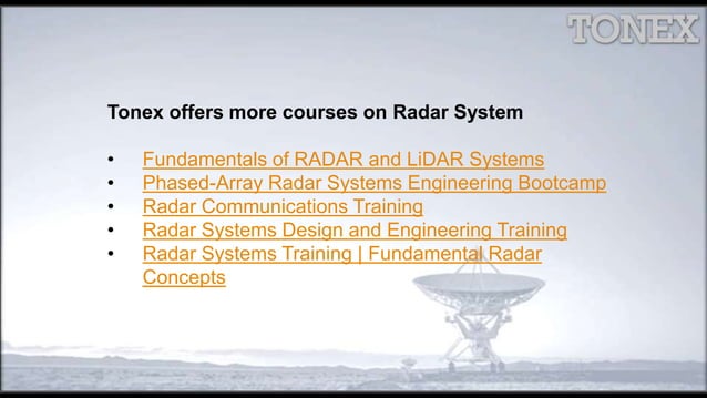 Fundamental Radar Concepts, Radar Systems Training | PPTX