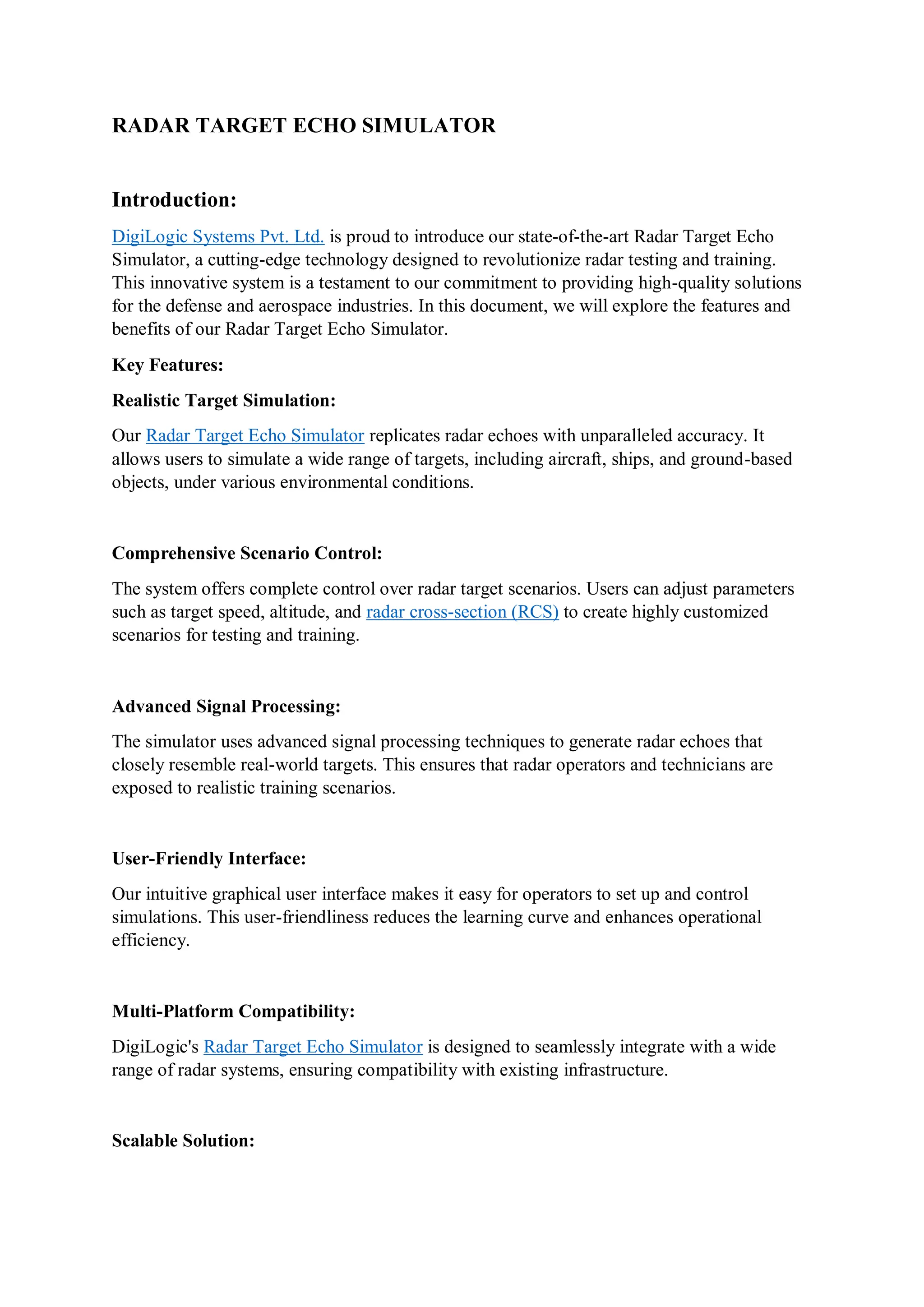 Radar Target Echo Simulator | PDF