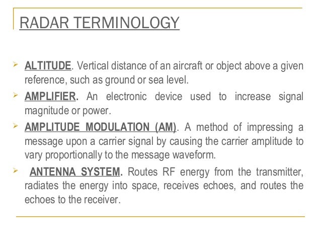 Radar Terminology