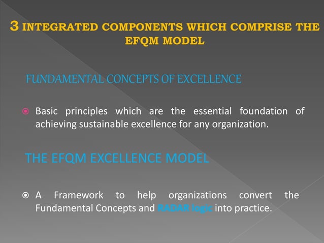 EFQM European Foundation Of Quality Management - Radar Model | PPTX ...