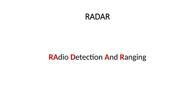 Radar navigation is the utilization of marine and aviation radar systems for vessel and aircraft ...