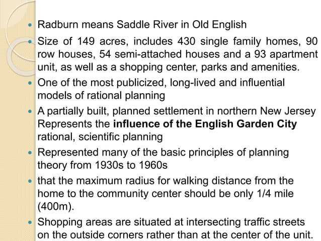 Radburn city, vikas rathore | PPTX | Houses | Real Estate