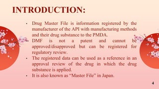 Drug Master File of Japan & regulatory requirements. | PPTX